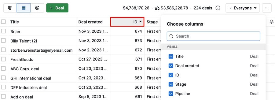 Pipedrive System IDs - Knowledge Base | Pipedrive